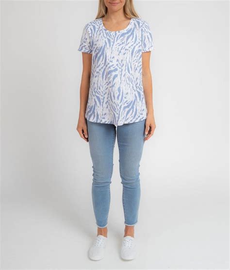White And Blue Zebra Tee Jennys Shoppe