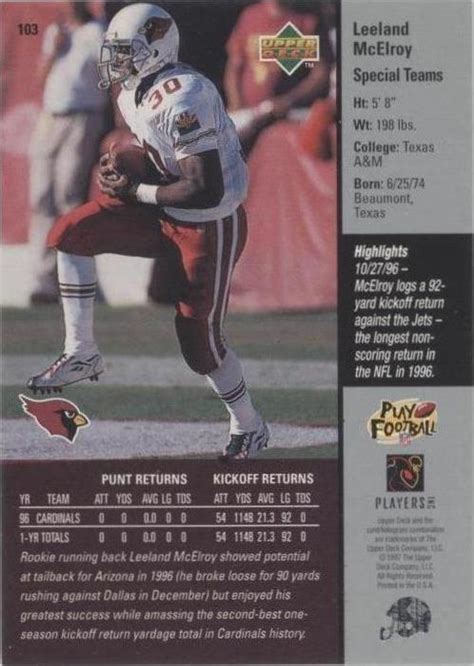 1997 Upper Deck Leeland Mcelroy 103 For Sale Ebay
