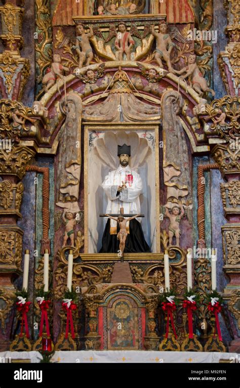 The Altar Inside The San Xavier Del Bac Mission Near Tucson Arizona Is