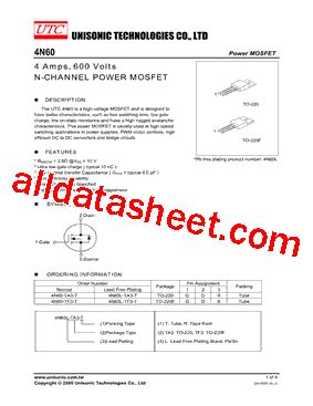 4N60 Datasheet(PDF) - Unisonic Technologies