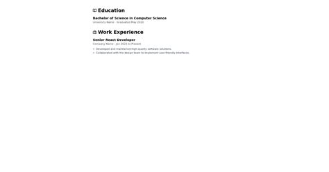 Education Experience Section Free React Tailwind Component