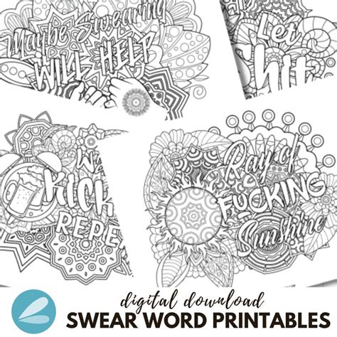 Swearing Printable Coloring Pages Adult Swear Word Coloring Sheets
