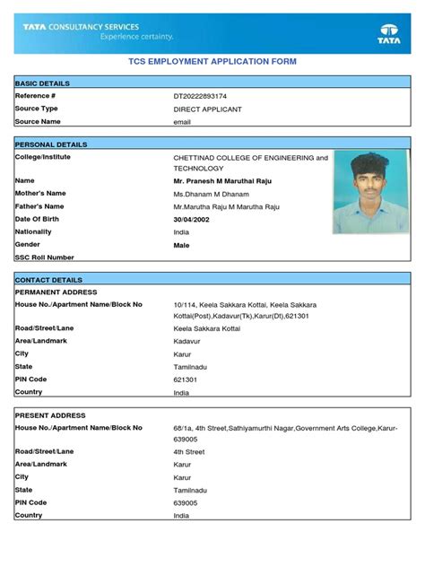 Tcs Application Form 1 Pdf Detention Imprisonment Crimes