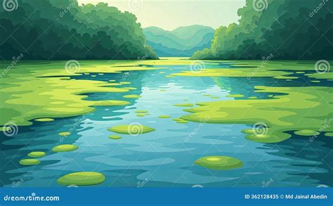 Eutrophication Blue Green Algae Royalty Free Illustration