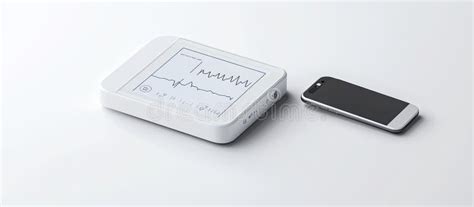 Portable Medical Device Displaying Ecg Data Connected To Smartphone