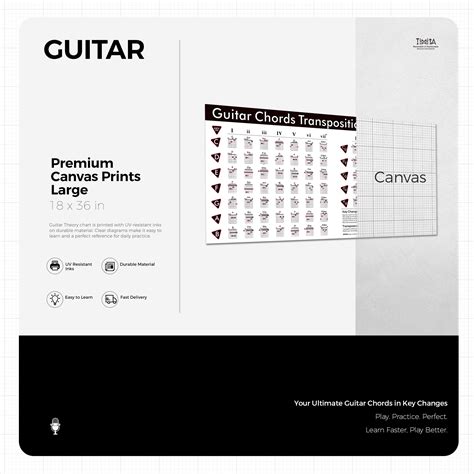 Guitar Chord Transposition Chart Poster Functional Chords And Progressions