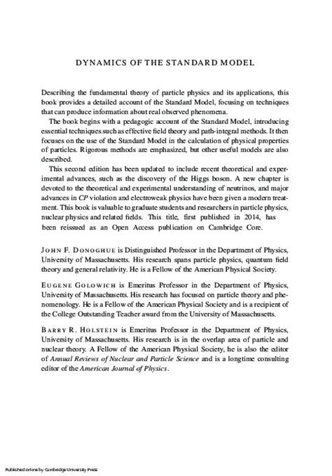 Pdf Dynamics Of The Standard Model