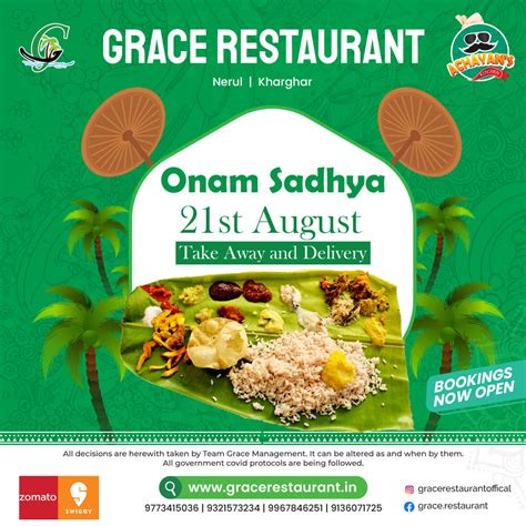 Grace Restaurant Onam Sadhya 2021 A Lavish Authentic Kerala Feast Is Now Delivered And Served