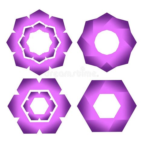 Geometric Flower Shapes Purple Vector Forms Modern Abstract Gradient