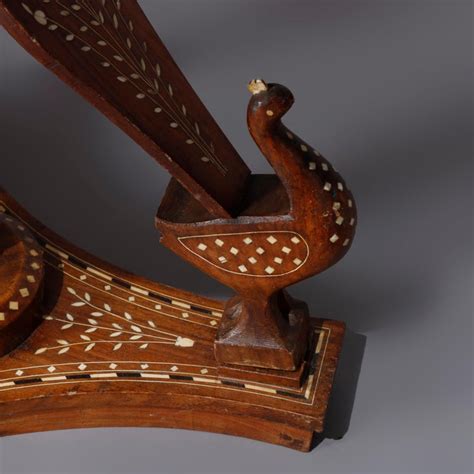 Indian Marquetry Carved And Inlaid Figural Peacock Side Table Circa 1910 At 1stdibs