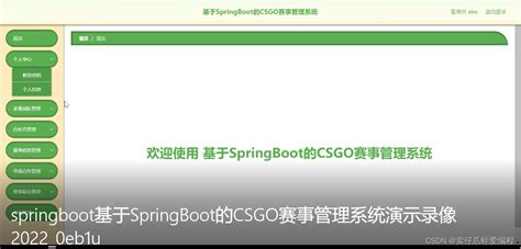 基于springboot vue mysql的csgo赛事管理系统 csdn博客