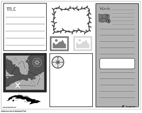Editable Adventure Themed Black And White Pamphlet