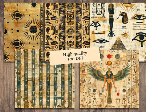 Ancient Egypt Seamless Digital Papers Scrapbook Background Kit