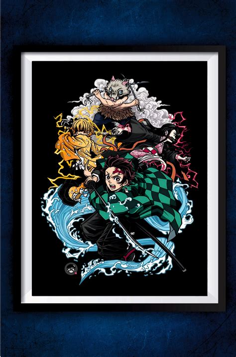 Demon Slayer Main Characters Poster Demon Slayer Poster Geekygallery