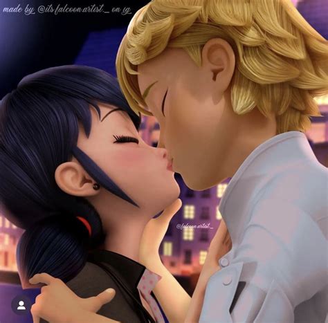 Adrienette Kiss Adrian And Marinette Kiss Miraculous Ladybug Kiss