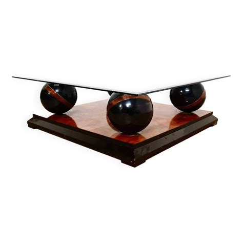 Table Basse Carrée En Verre Et Loupe Dorme Selency