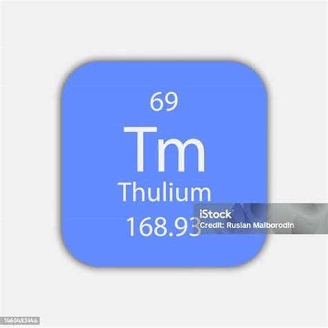 Thulium Symbol Chemical Element Of The Periodic Table Vector