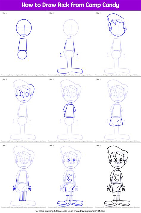 How To Draw Rick From Camp Candy Camp Candy Step By Step