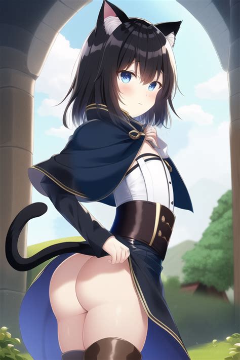 Rule 34 1girls Ai Generated Animal Ears Ass Black Hair Blue Eyes Cat