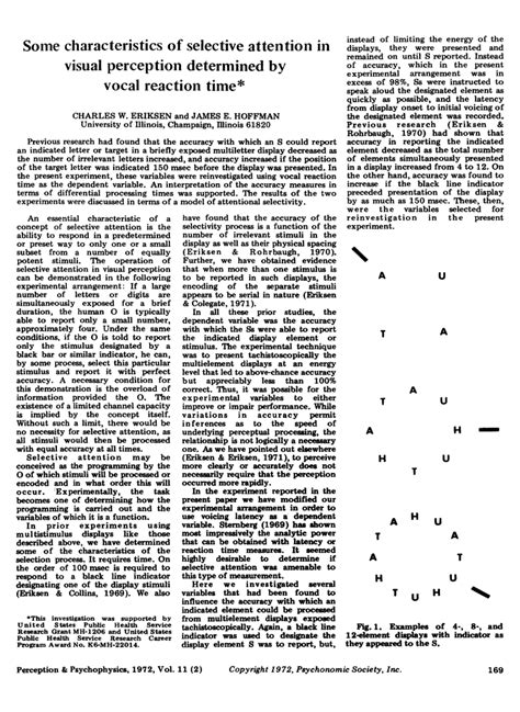 Pdf Some Characteristics Of Selective Attention In Visual Perception Determined By Vocal