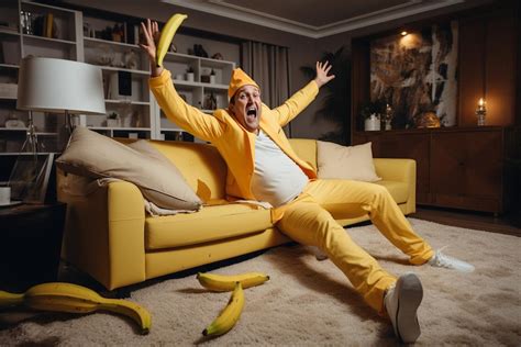 Premium Photo A Person Playing A Prank With A Banana Peel