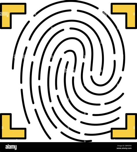 Fingerprint Authentication Crime Prevention And Home Security Icons Vector Illustration Stock