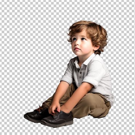 Premium Psd Young Boy Thinking On A Png Background