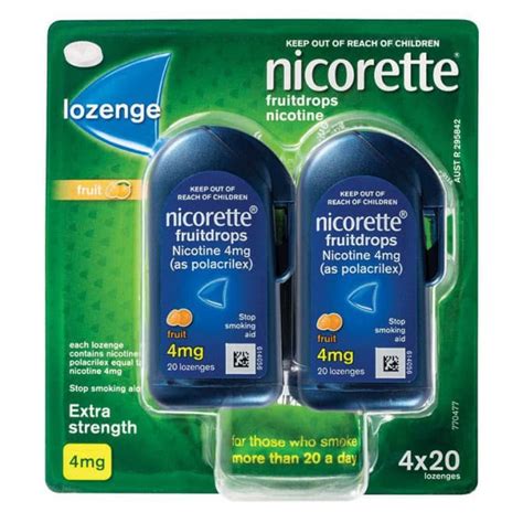 Buy Nicorette Nicotine Lozenges Fruit 4mg 80 Lozenges Online
