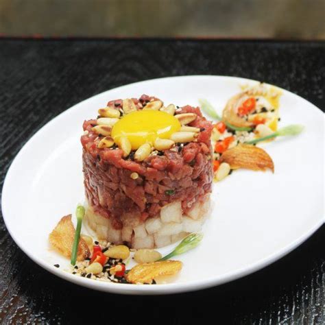 Yukhoe Korean Steak Tartare With Sousvide Raw Beef Tenderloin Asian