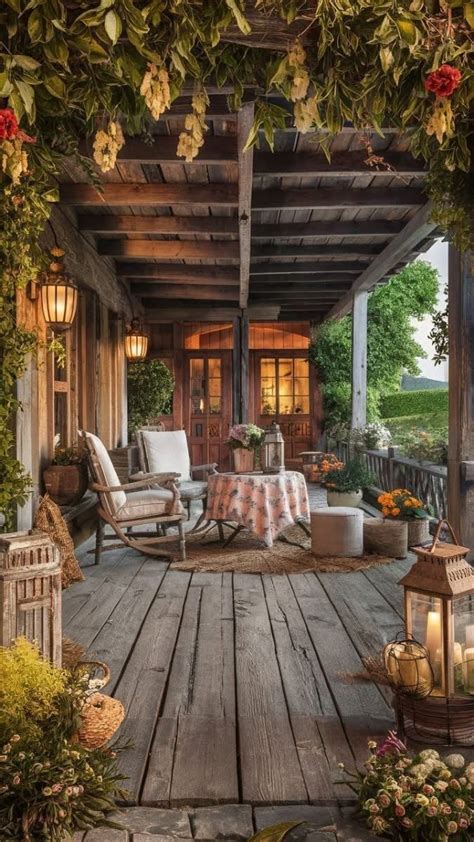 Pin By Sylvia Hern On Visual Happiness Rustic Patio Farmhouse Patio Rustic Porch