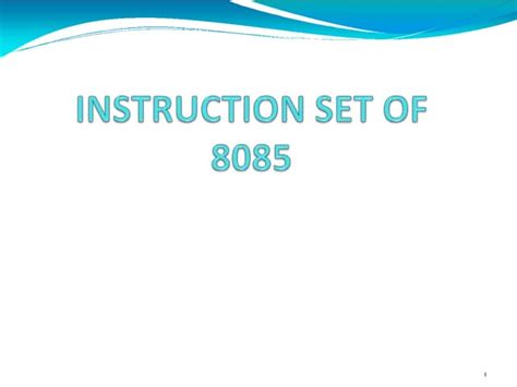4 Instruction Set Of Mp 8085 Pptx