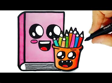 How To Draw Book And Pencil