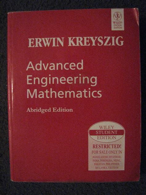 Advanced Engineering Mathematics Abridged Edition Erwin Kreyszig