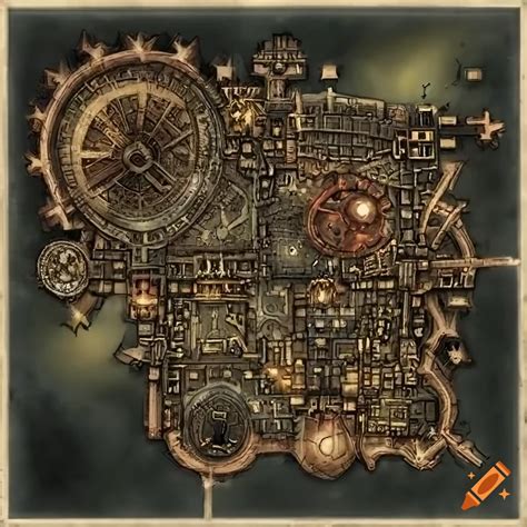 Steampunk City Map In Dark Fantasy Style On Craiyon