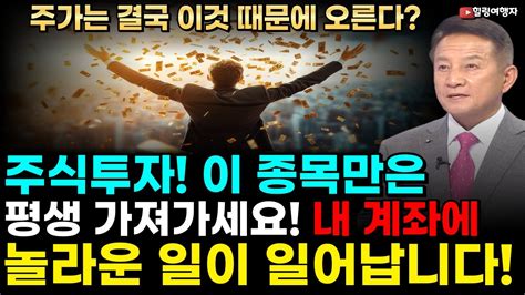 힐링여행자 투자 이야기 주가는 결국 이것 때문에 오른다고 주식 투자를 장기로 이 종목에 평생 보유하면 내 계좌에 벌어지는