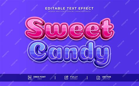 Premium Vector Sweet Candy Editable Text Effect