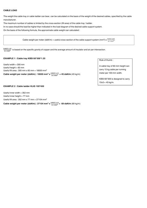 Cable Tray Load Calculation Pdf