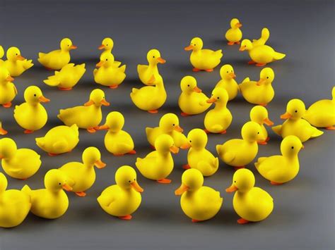 Muchos Patitos De Juguete Amarillos Hechos De Plástico Foto Premium