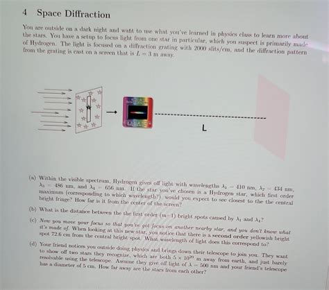 Solved 4 Space Diffraction You Are Outside On A Dark Night