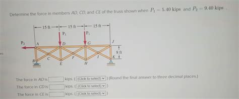 Solved Determine The Force In Members Ad Cd ﻿and Ce ﻿of The