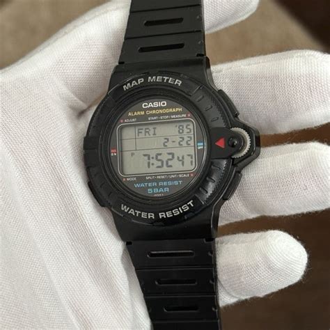 Rare Vintage Casio Map 100 Map Meter Menâ S Digital Sports Watch Jdm