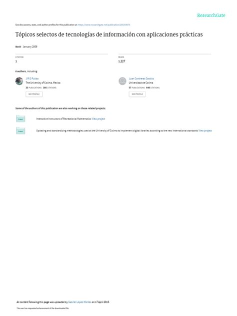 Tópicos Selectos De Tecn De Inf Con Aplicaciones Pdf Aprendizaje Enseñando