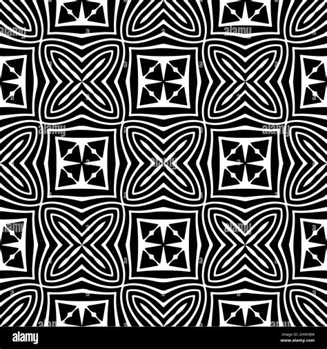 Vector Geometric Seamless Pattern Modern Geometric Background With Abstract Shapes Monochromatic