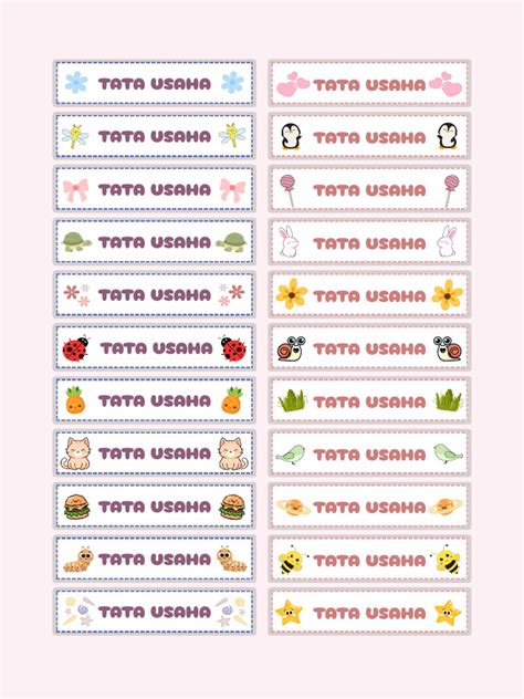 Ungu Biru Pastel Ceria Label Nama Buku Dokumen A4 Potrait Pdf