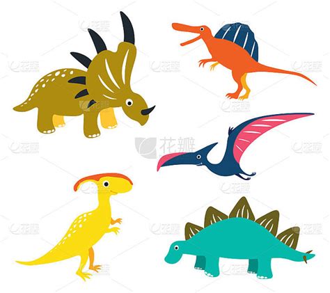 可爱的彩色卡通恐龙收藏