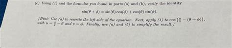 Solved Cosu−vcosucosvsinusinv Using Geometric