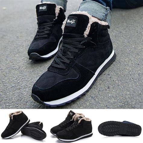 Buy Fashion Men Women Winter Warm Snow Work Shoes Plush Casual Shoes At