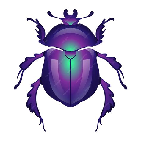 Premium Vector Realistic Big Purple May Bug Vector Illustration On