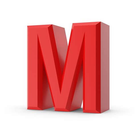 3d Red Letter M Model Turbosquid 2272753