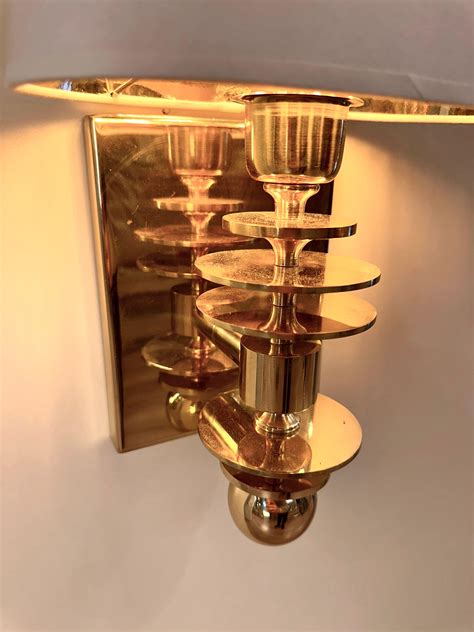 Marsala Shade Brass Wall Sconce Mid Century Modern Lighting For Sale At